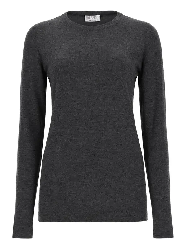 Brunello Cucinelli Lightweight Cashmere & Silk Knit - Grey