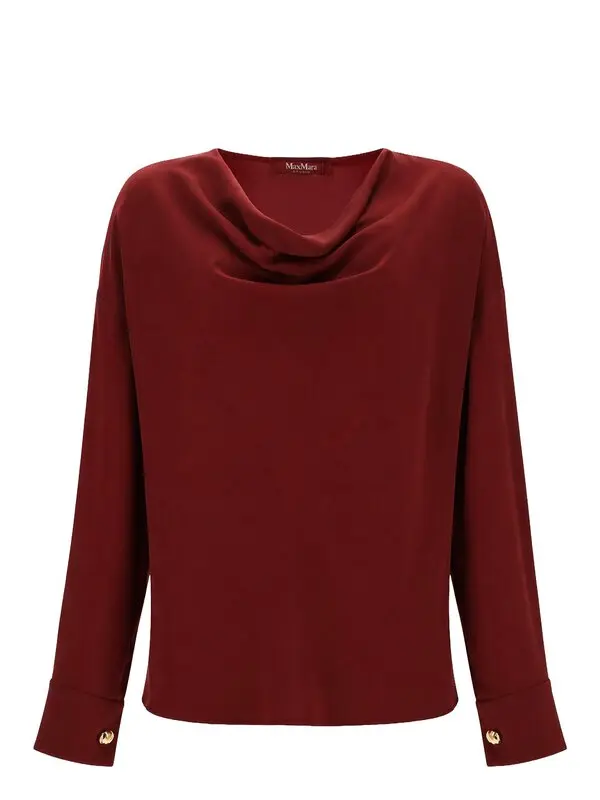 Max Mara Blouse In Lightweight Technical Cady - Red