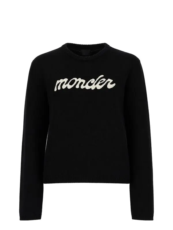Moncler Maglia With Contrast Logo - Black