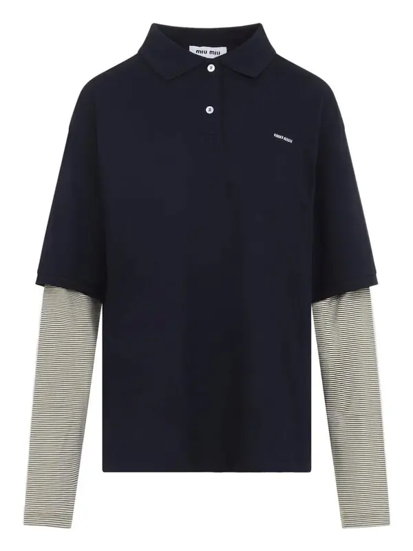 Miu Miu Cotton Polo Shirt - Blue