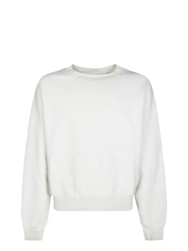 Palm Angels Crewneck Cotton Sweatshirt - Bianco