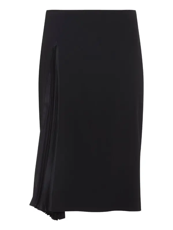 JIL SANDER Virgin Wool Midi Skirt - Black