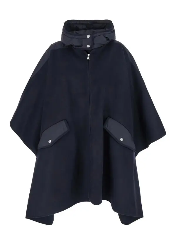 Moncler Long-season Hooded Wool-blend Zip Jacket - Blu