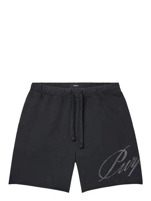 PURPLE BRAND Midweight Fleece Po Shorts - Black