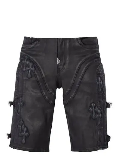 GUAPI All Cross Buckle Shorts - Black