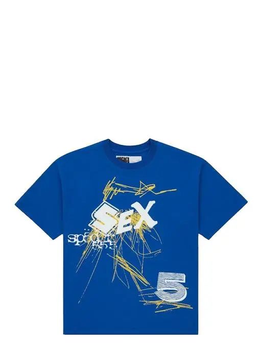 SP5DER Scribble Graphic T-shirt - Blue