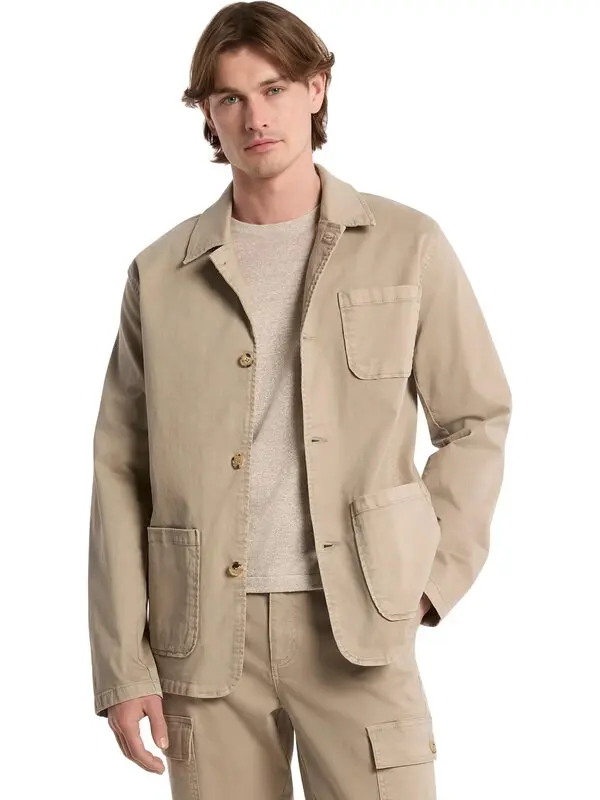 Michael Kors Stretch Cotton Twill Chore Jacket - Green