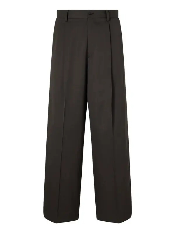 SSSTEIN Wide-leg Wool Trousers - Brown