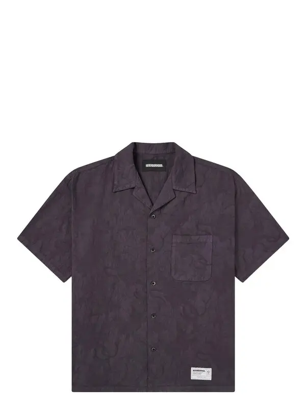 NEIGHBORHOOD Camp-collar Cotton-jacquard Shirt - Gray