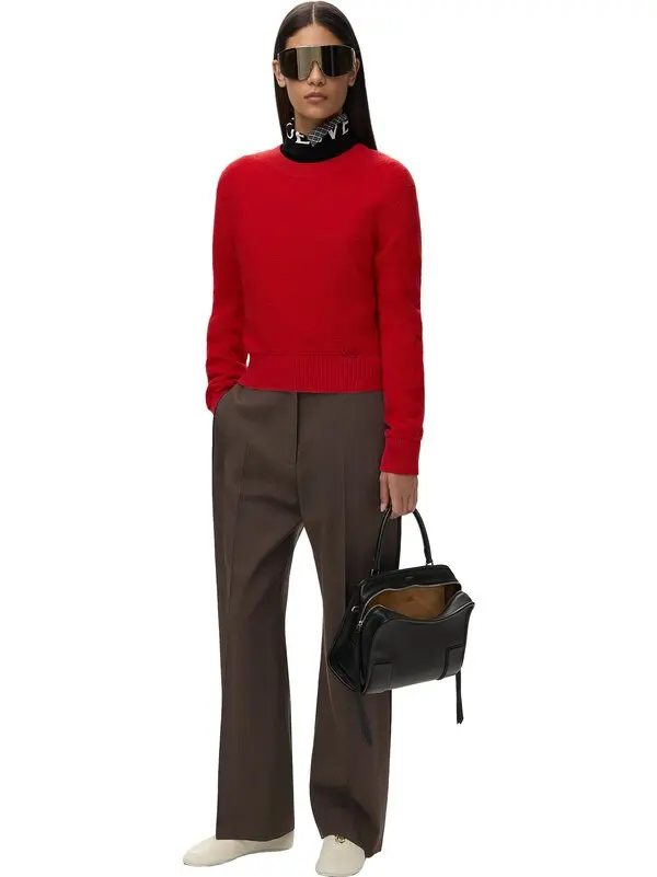 Loewe Viscose And Wool Blend Trousers - Brown