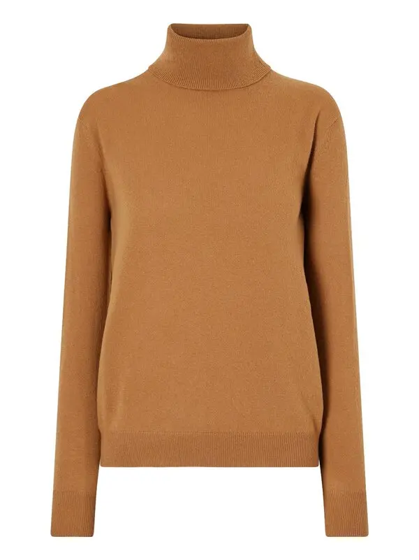 JIL SANDER Wool And Cashmere-blend Turtleneck Sweater - Brown