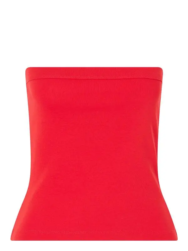 FLORE FLORE Bes Strapless Organic Cotton-jersey Top - Red
