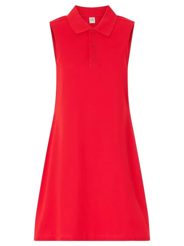 FLORE FLORE Sleeveless Mini Polo Dress - Red