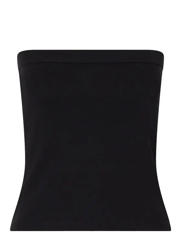 FLORE FLORE Bes Strapless Organic Cotton-jersey Top - Black