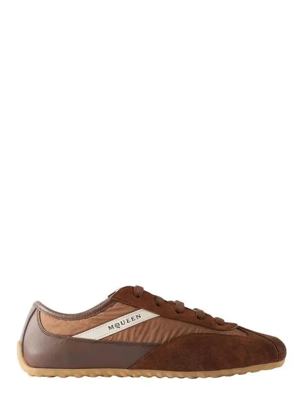 Alexander McQueen Boxe' Suede And Leather Sneakers - Brown