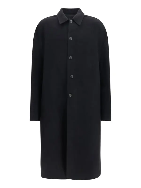 Rick Owens Brad Virgin Wool Coat - Black