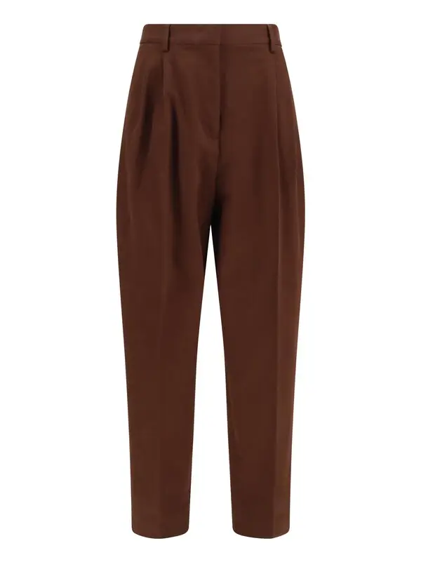 Fabiana Filippi Wool-blend Elasticated Waist Pants - Brown