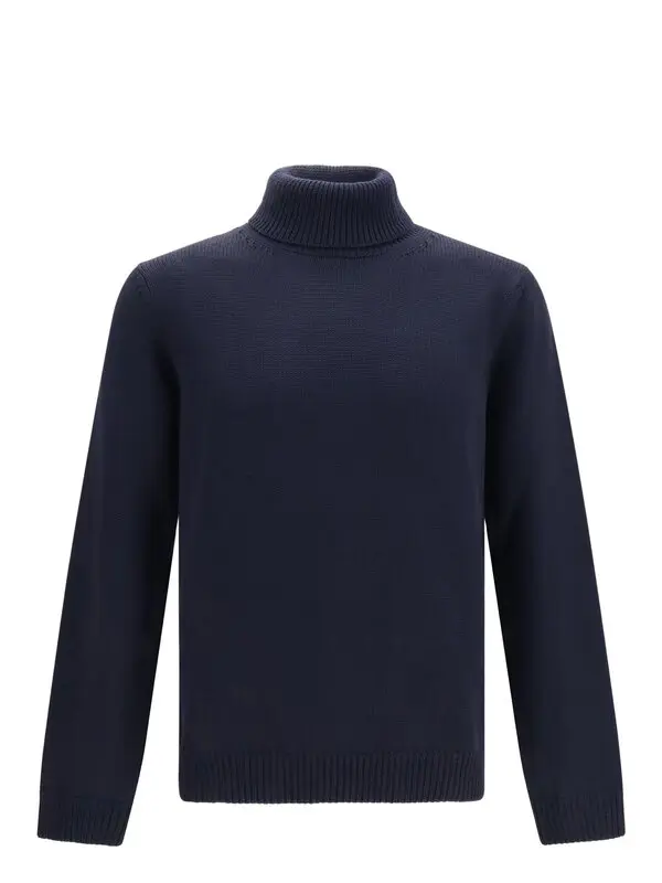 ROBERTO COLLINA Wool Turtleneck Sweater - Blue