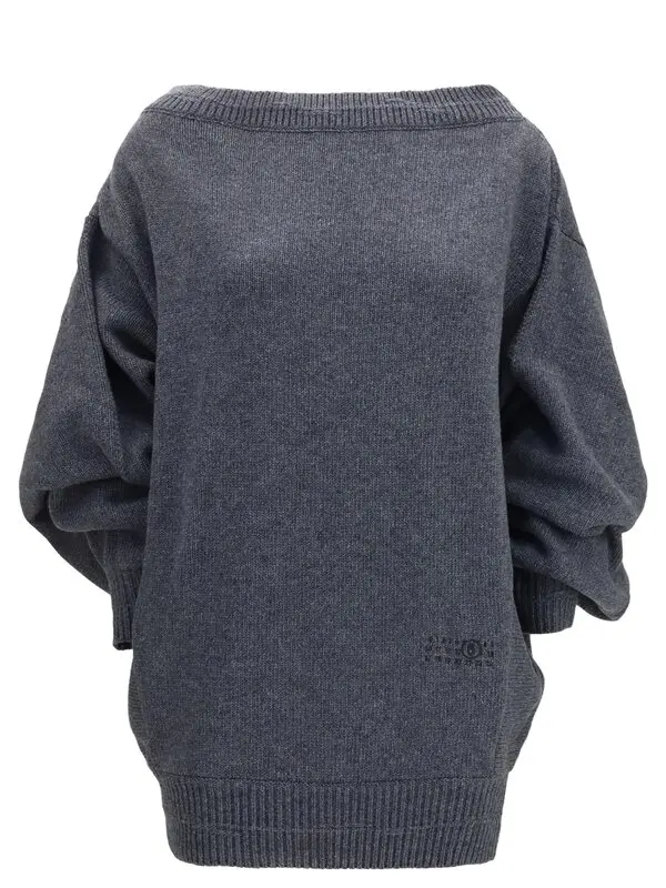MAISON MARGIELA Wool-blend Mini Dress With Wide Sleeves - Grey