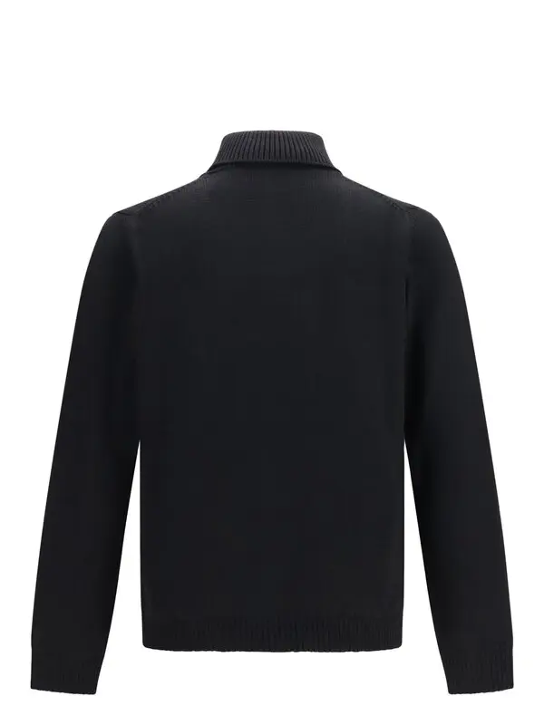 ROBERTO COLLINA Wool Turtleneck Sweater - Black