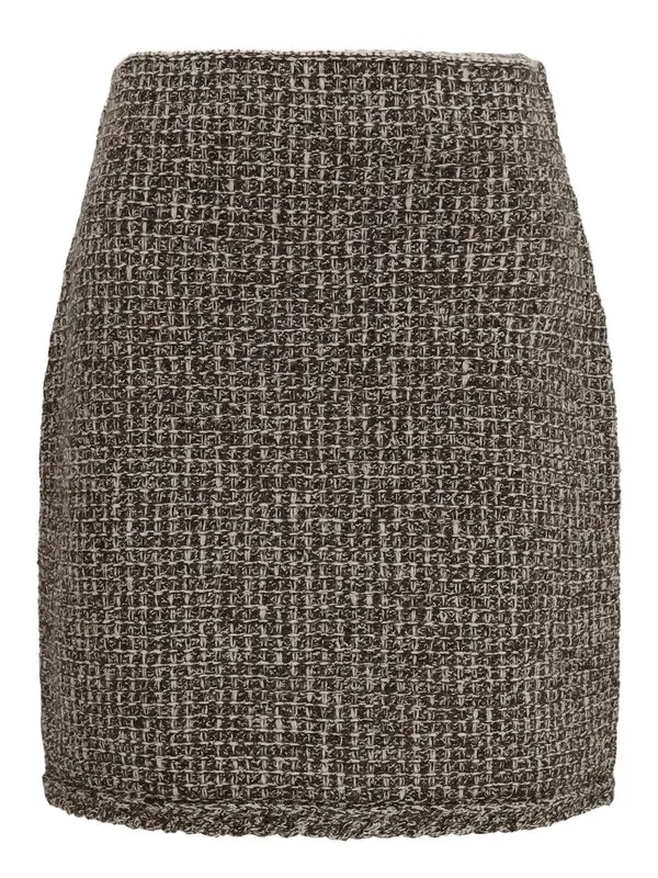 Fabiana Filippi Checked Tweed Mini Skirt With Sequins - Brown
