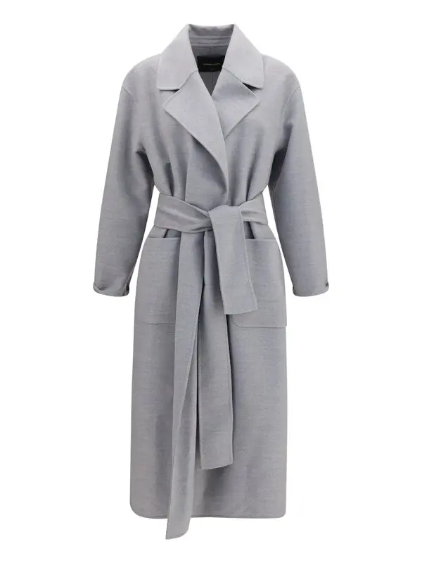 Fabiana Filippi Belted Double Wool Coat - Grey