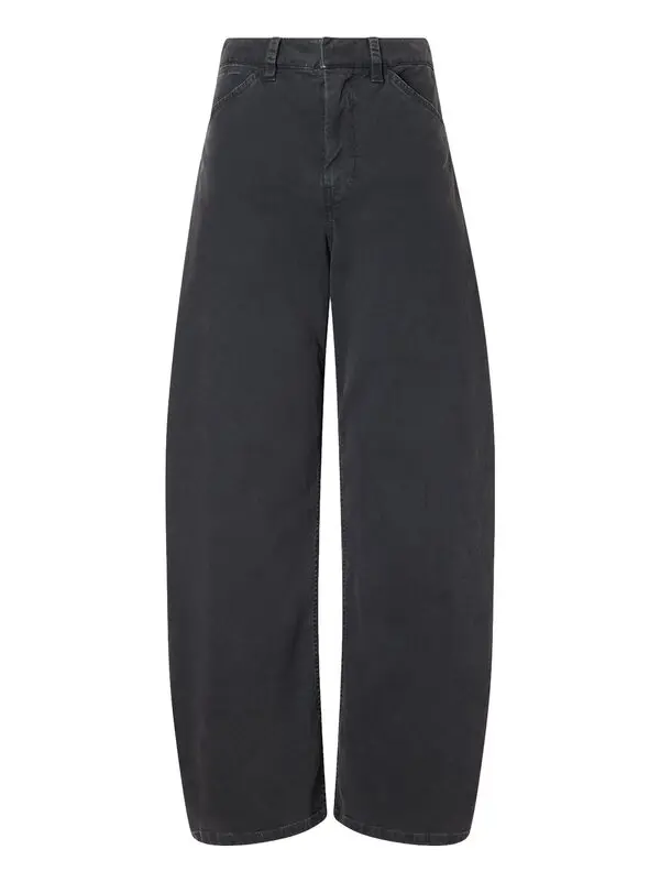 NILI LOTAN Tribeca Barrel-leg Pants - Black