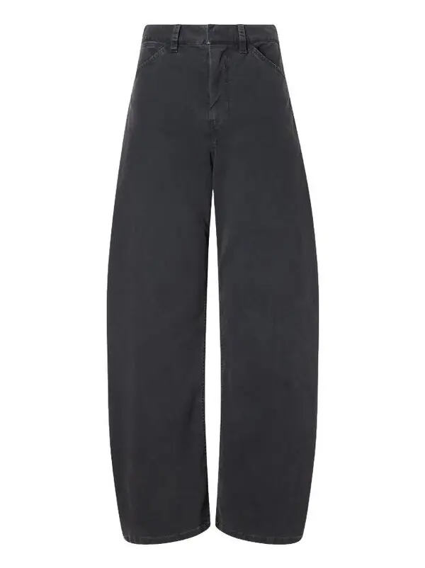 NILI LOTAN Tribeca Barrel-leg Pants - Black