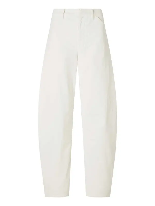 NILI LOTAN Tribeca Cotton-blend Tapered Pants - Beige