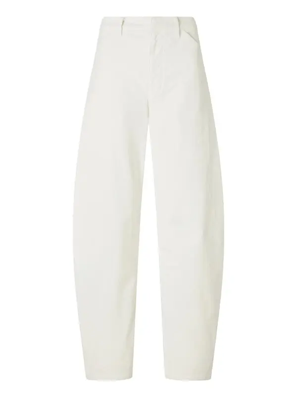 NILI LOTAN Tribeca Cotton-blend Tapered Pants - White