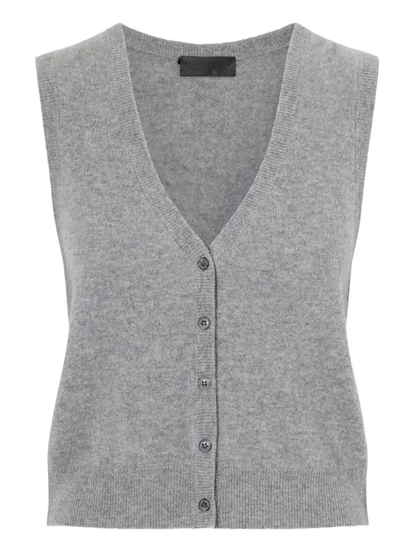 NILI LOTAN Porter Cashmere Sweater Vest - Gray