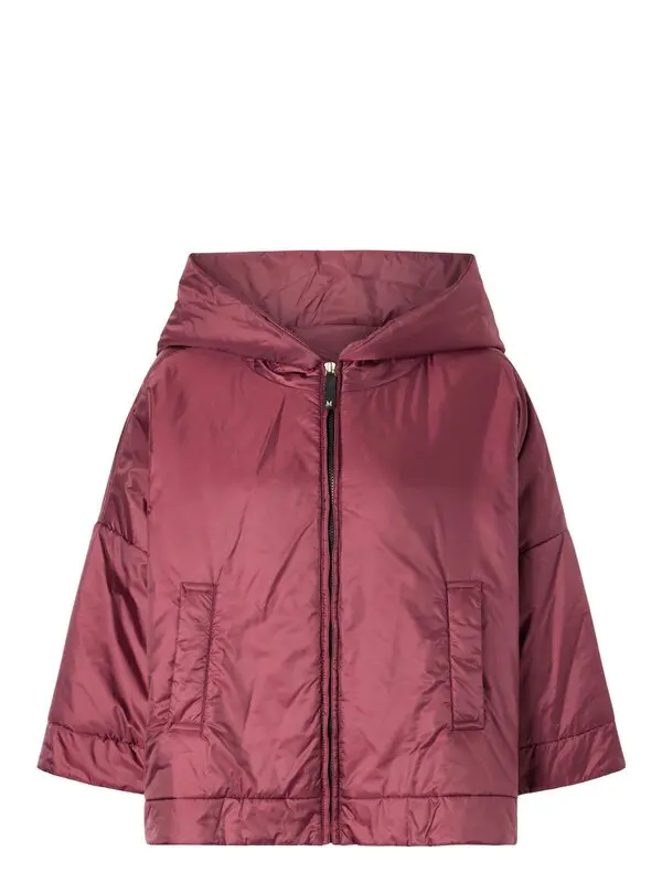 Max Mara Padded Hooded Shell Jacket - Burgundy