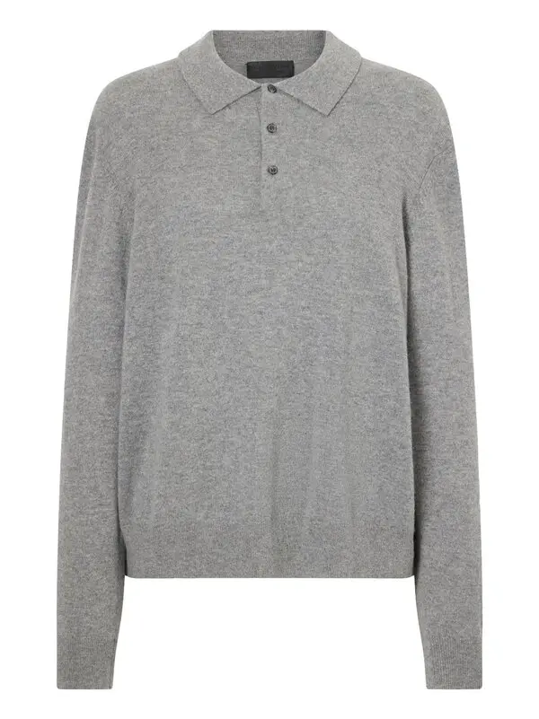NILI LOTAN Jovan Cashmere Polo Sweater - Gray