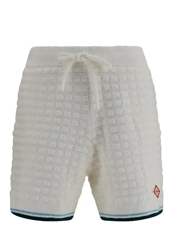 Casablanca Textured Tennis Shorts - White