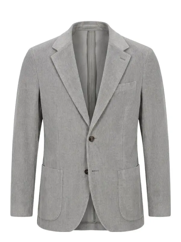 LARDINI Roma Corduroy Single-breasted Blazer - Grey