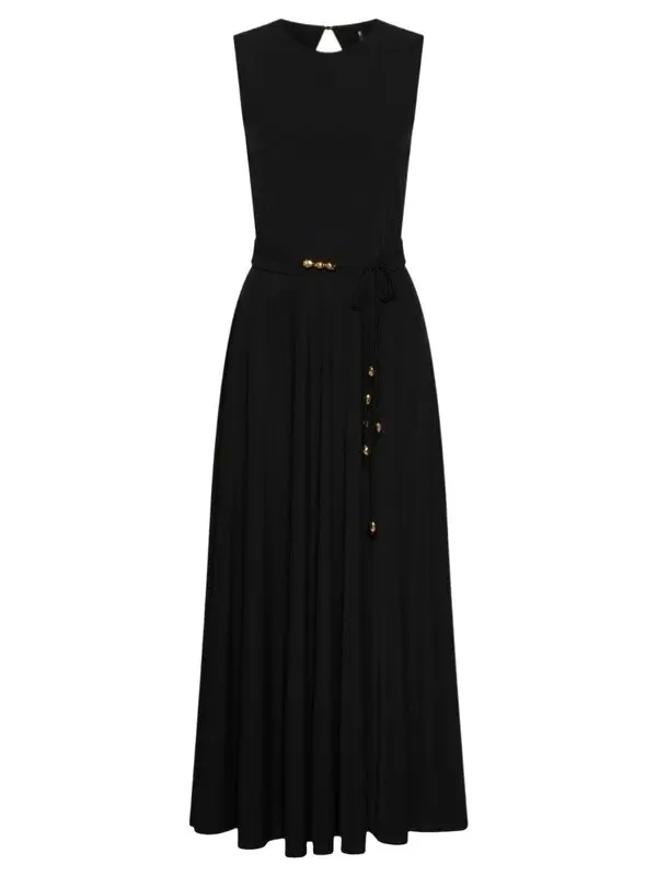 Marella Sleeveless Maxi Dress With Metal Beaded Bow Detail - Black