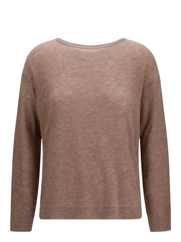 Fabiana Filippi Sequin Crewneck Jumper - Brown