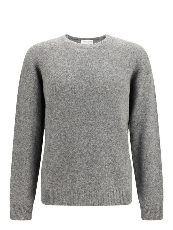 ROBERTO COLLINA Ribbed Crewneck Knitted Sweater - Dk Grey