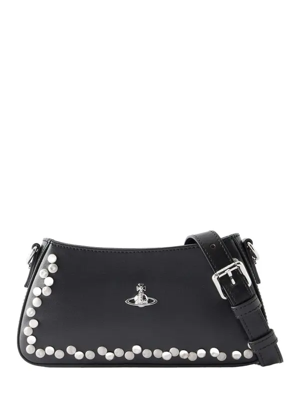VIVIENNE WESTWOOD Tasha Studded Leather Shoulder Bag - Black