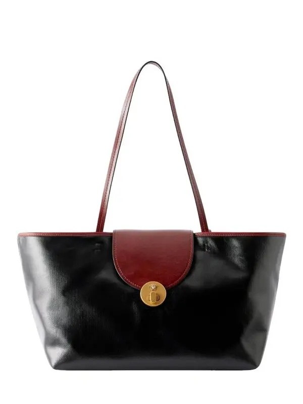 Versace Vivienne Medusa-embellished Leather-trimmed Tote - Black