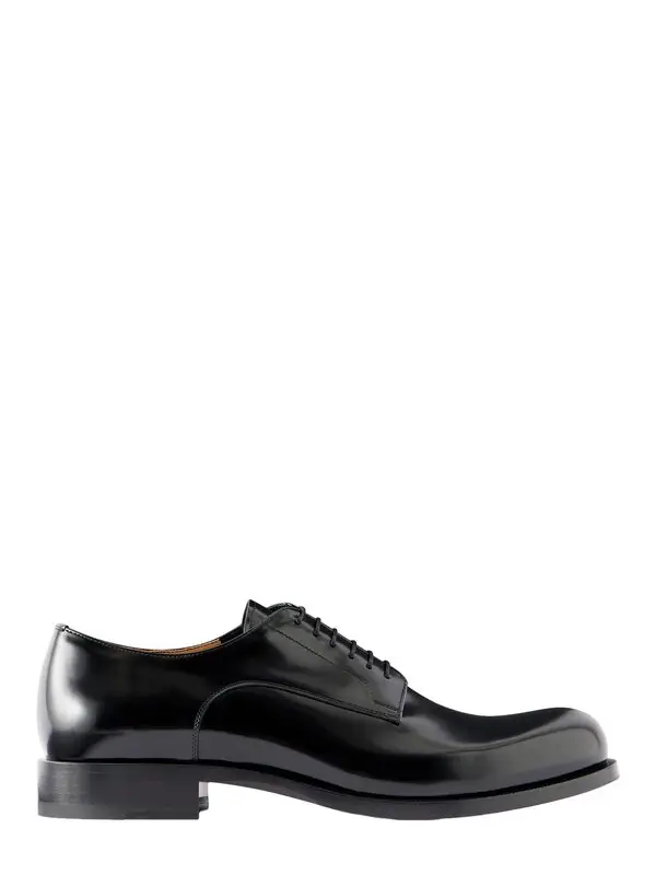 CHRISTIAN LOUBOUTIN Moustachou Leather Oxford Shoes - Black