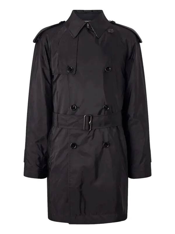 Burberry Belted Shell Trench Coat - Black