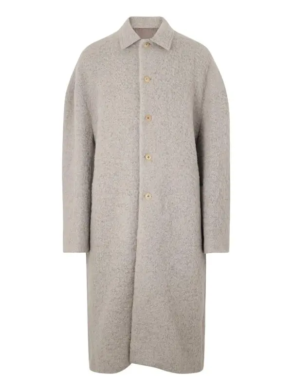 Rick Owens Brad" Alpaca-blend Bouclé Coat - Gray