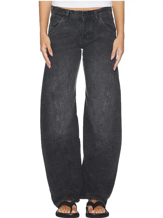 Free People X Highland Bowed Jean - Black