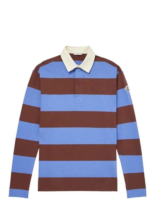 Moncler Logo-appliquéd Striped Cotton-jersey Polo Shirt - Multi