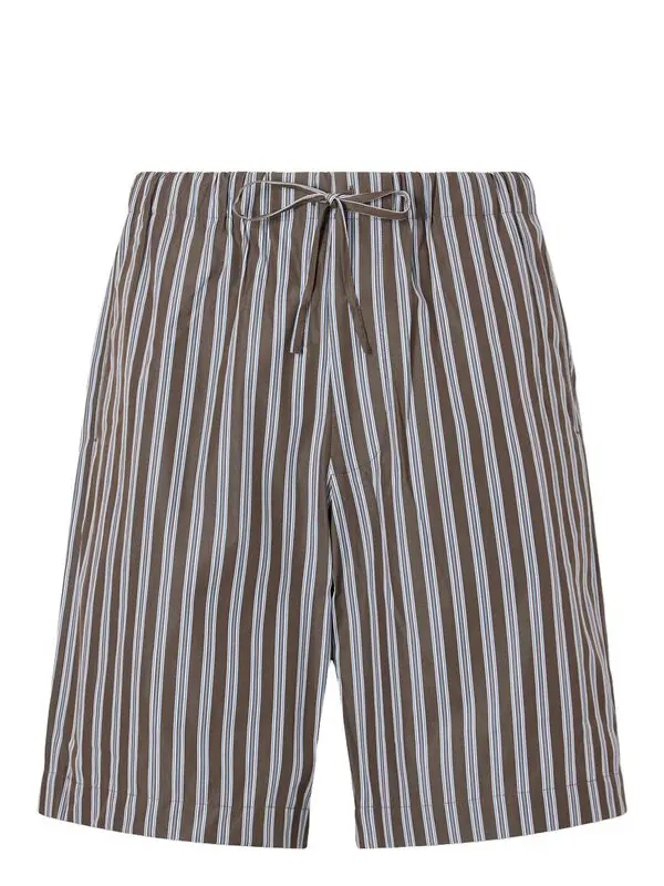 Dries Van Noten Piperi Striped Cotton Shorts - Brown