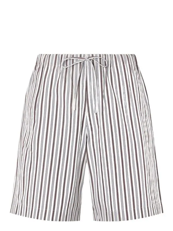 Dries Van Noten Piperi Striped Cotton Shorts - White