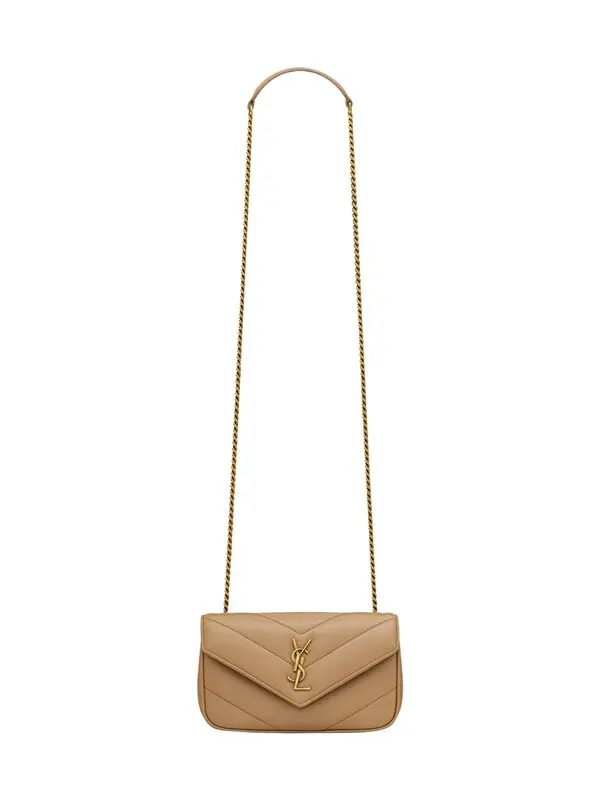 Saint Laurent Mini Loulou Shoulder Bag - Brown