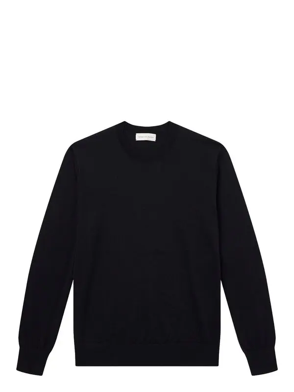 Dries Van Noten Merino Wool Crewneck Sweater - Black
