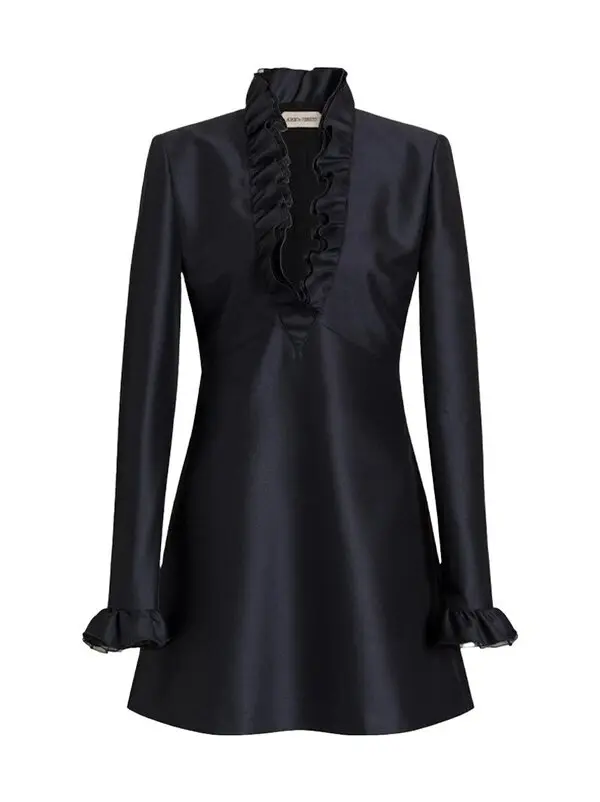 Alberta Ferretti Wool V-neck Dress - Multicolor